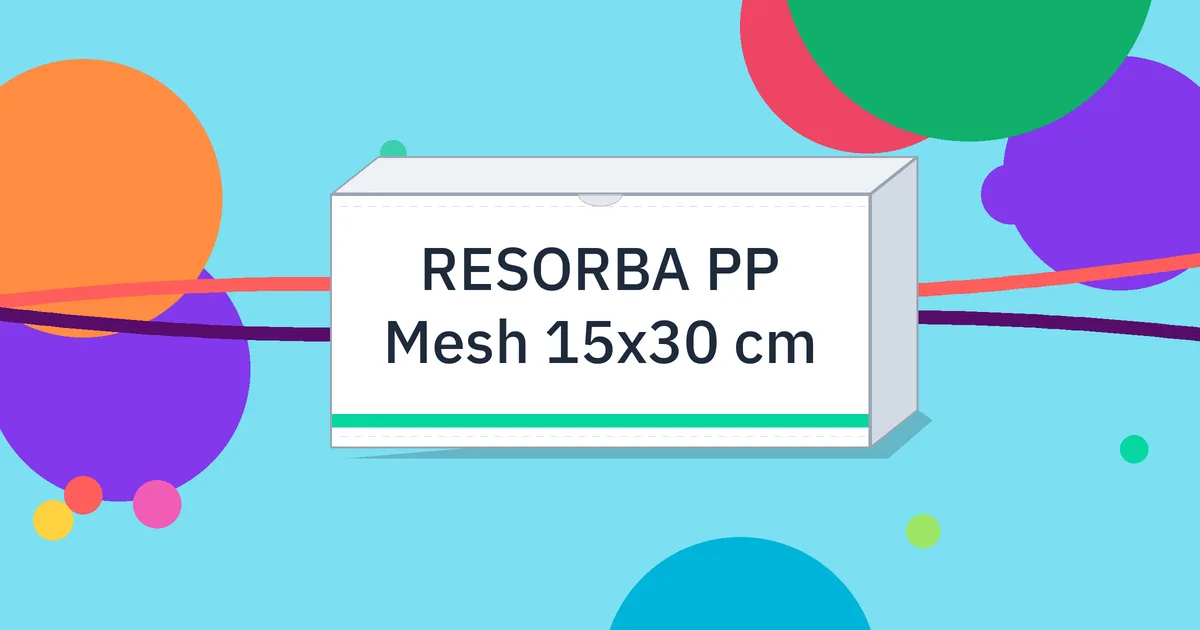Symbolbild: Packung mit der Aufschrift RESORBA PP Mesh 15x30 cm (PZN 17538436) – Verfügbarkeit und Bezug in Apotheken in Frankfurt am Main