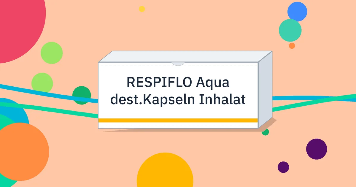 Symbolbild: Packung mit der Aufschrift RESPIFLO Aqua dest.Kapseln Inhalat (PZN 06300140) – Verfügbarkeit und Bezug in Apotheken in Frankfurt am Main