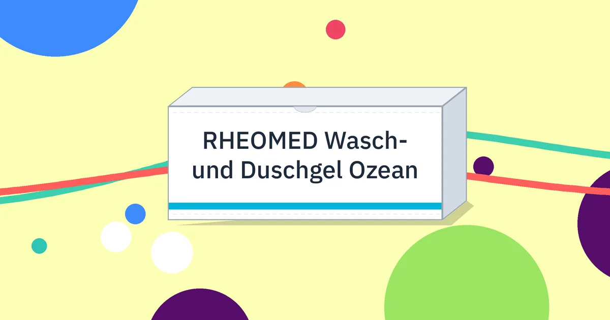 Symbolbild: Packung mit der Aufschrift RHEOMED Wasch-und Duschgel Ozean (PZN 01030316) – Verfügbarkeit und Bezug in Apotheken in Frankfurt am Main