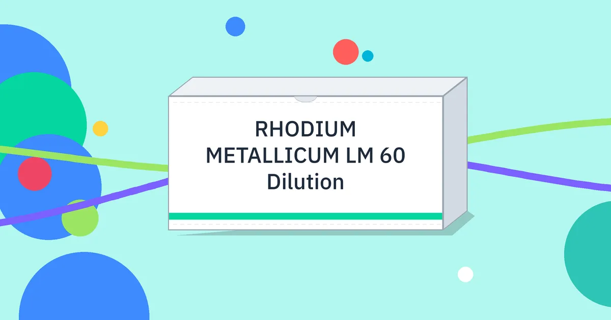 Symbolbild: Packung mit der Aufschrift RHODIUM METALLICUM LM 60 Dilution (PZN 13050637) – Verfügbarkeit und Bezug in Apotheken in Frankfurt am Main
