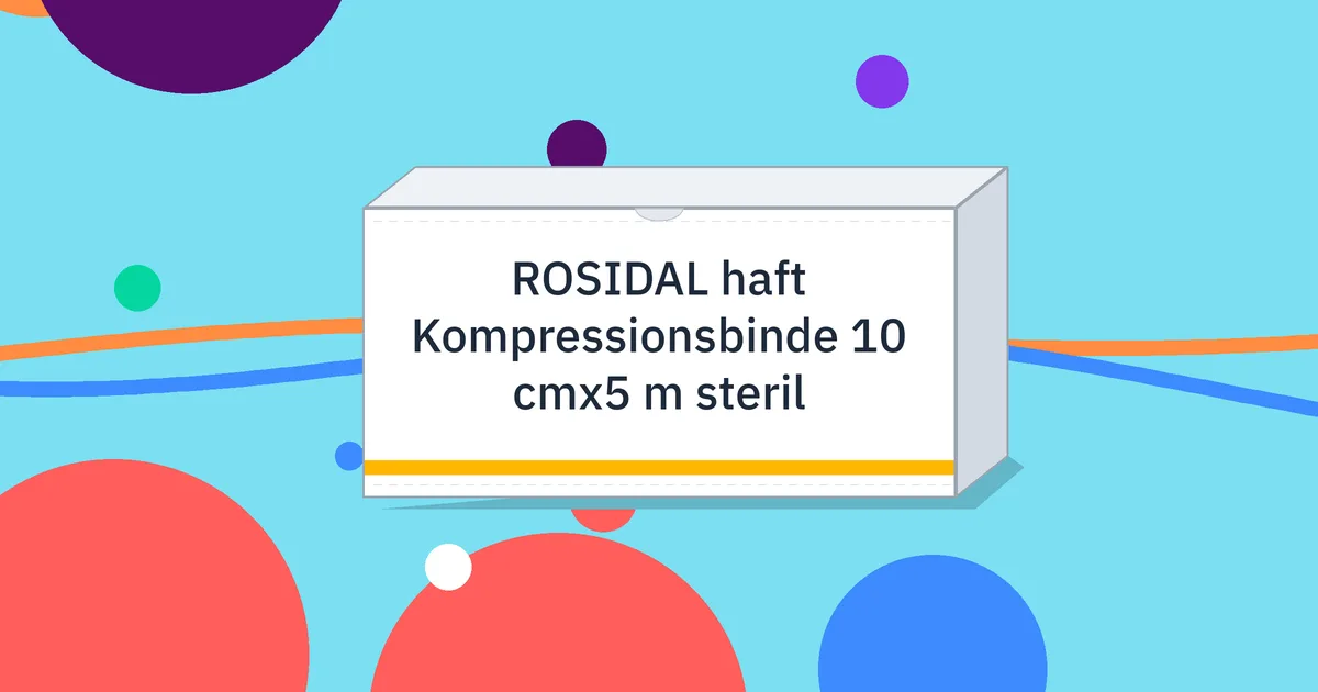 Symbolbild: Packung mit der Aufschrift ROSIDAL haft Kompressionsbinde 10 cmx5 m steril (PZN 10111433) – Verfügbarkeit und Bezug in Apotheken in Frankfurt am Main