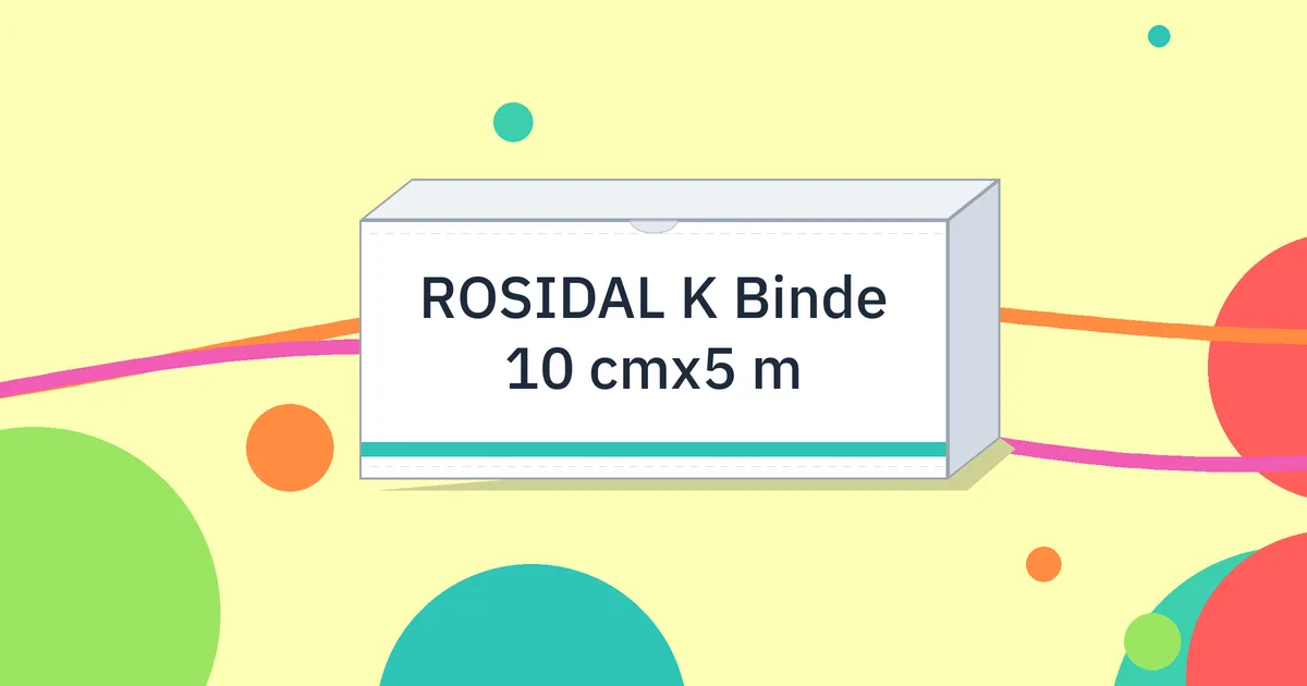 Symbolbild: Packung mit der Aufschrift ROSIDAL K Binde 10 cmx5 m (PZN 16201031) – Verfügbarkeit und Bezug in Apotheken in Frankfurt am Main