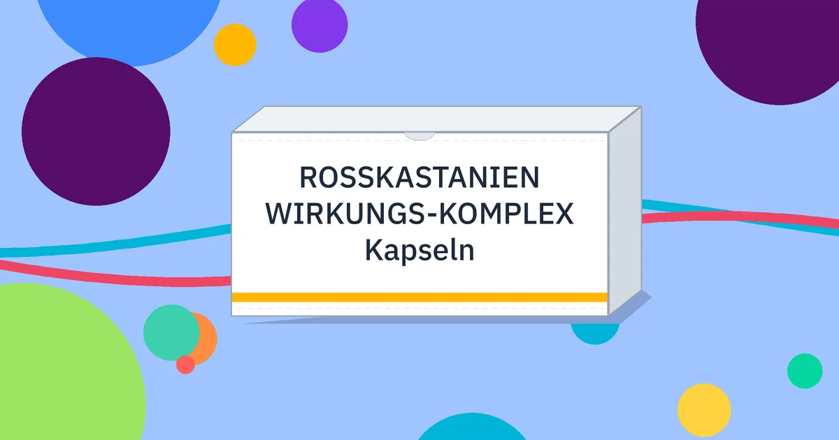 Symbolbild: Packung mit der Aufschrift ROSSKASTANIEN WIRKUNGS-KOMPLEX Kapseln (PZN 10398624) – Verfügbarkeit und Bezug in Apotheken in Frankfurt am Main