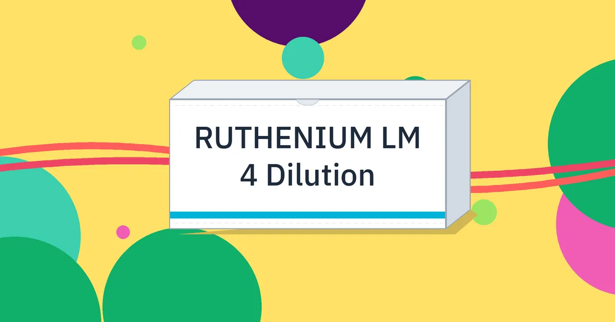 Symbolbild: Packung mit der Aufschrift RUTHENIUM LM 4 Dilution (PZN 13174055) – Verfügbarkeit und Bezug in Apotheken in Frankfurt am Main