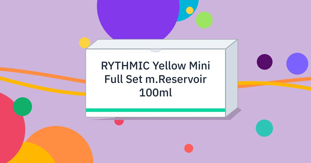 Symbolbild: Packung mit der Aufschrift RYTHMIC Yellow Mini Full Set m.Reservoir 100ml (PZN 16244419) – Verfügbarkeit und Bezug in Apotheken in Frankfurt am Main