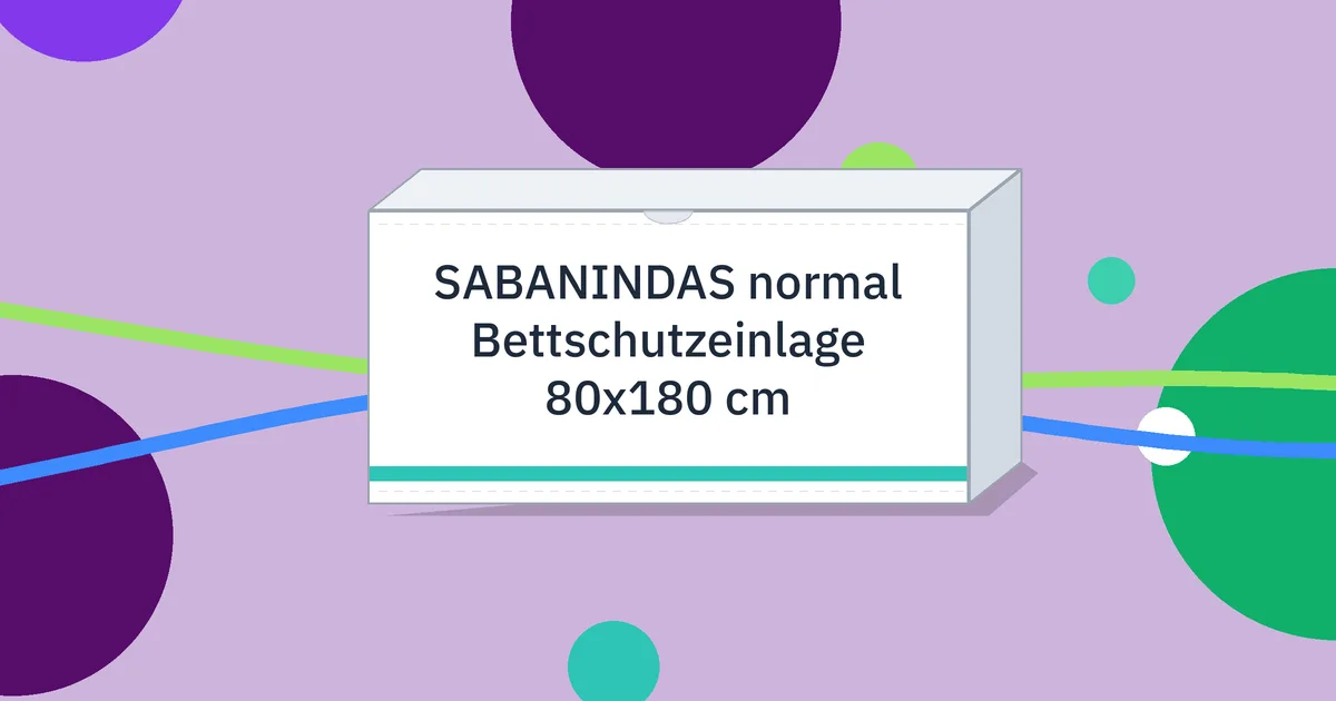 Symbolbild: Packung mit der Aufschrift SABANINDAS normal Bettschutzeinlage 80x180 cm (PZN 11132816) – Verfügbarkeit und Bezug in Apotheken in Frankfurt am Main