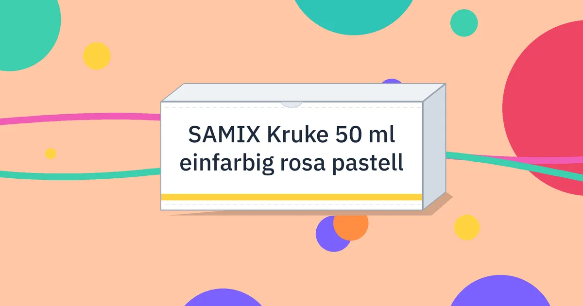 Symbolbild: Packung mit der Aufschrift SAMIX Kruke 50 ml einfarbig rosa pastell (PZN 11480670) – Verfügbarkeit und Bezug in Apotheken in Frankfurt am Main