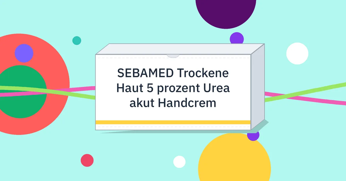 Symbolbild: Packung mit der Aufschrift SEBAMED Trockene Haut 5 prozent Urea akut Handcrem (PZN 05390365) – Verfügbarkeit und Bezug in Apotheken in Frankfurt am Main