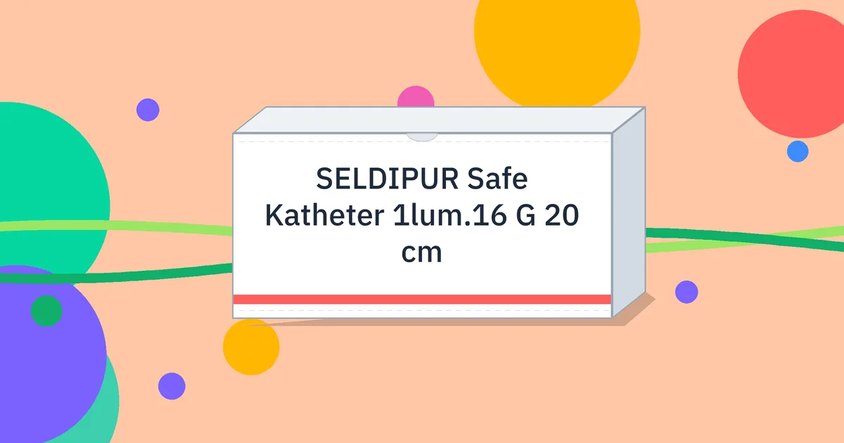 Symbolbild: Packung mit der Aufschrift SELDIPUR Safe Katheter 1lum.16 G 20 cm (PZN 08929451) – Verfügbarkeit und Bezug in Apotheken in Frankfurt am Main