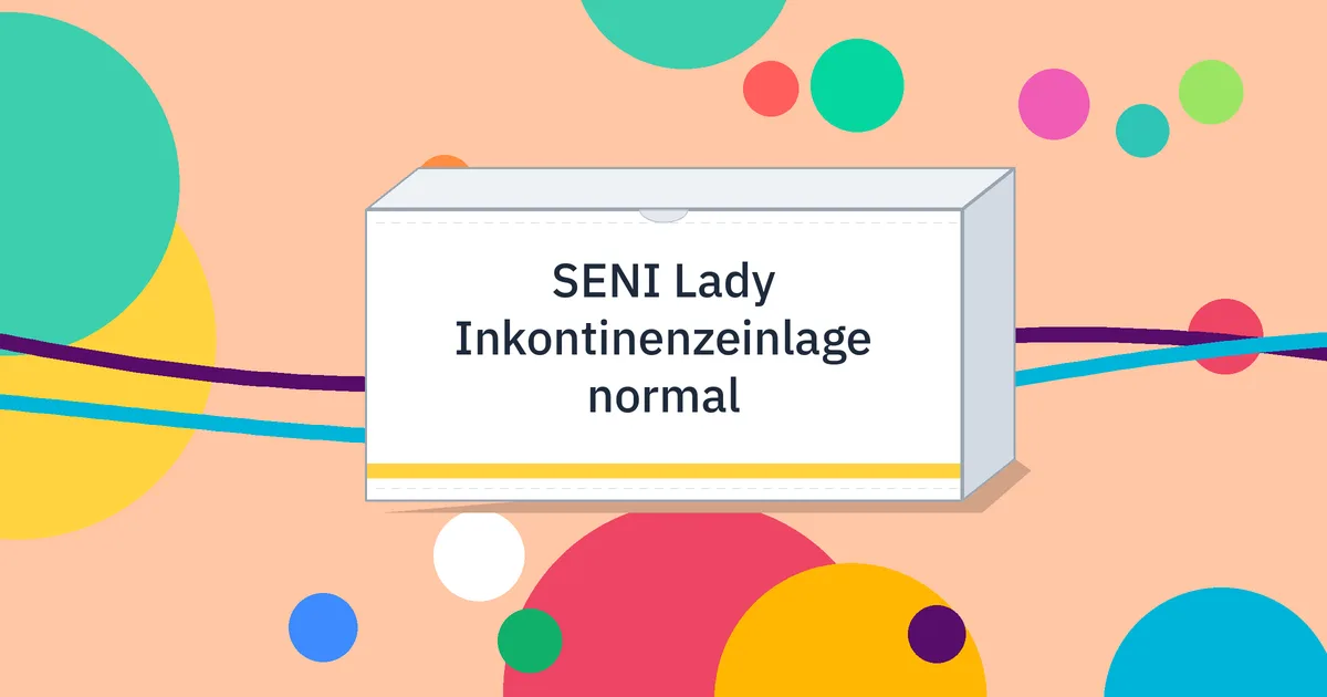 Symbolbild: Packung mit der Aufschrift SENI Lady Inkontinenzeinlage normal (PZN 02043108) – Verfügbarkeit und Bezug in Apotheken in Frankfurt am Main