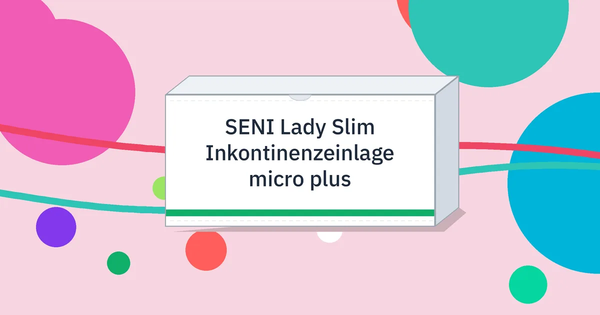 Symbolbild: Packung mit der Aufschrift SENI Lady Slim Inkontinenzeinlage micro plus (PZN 17444698) – Verfügbarkeit und Bezug in Apotheken in Frankfurt am Main