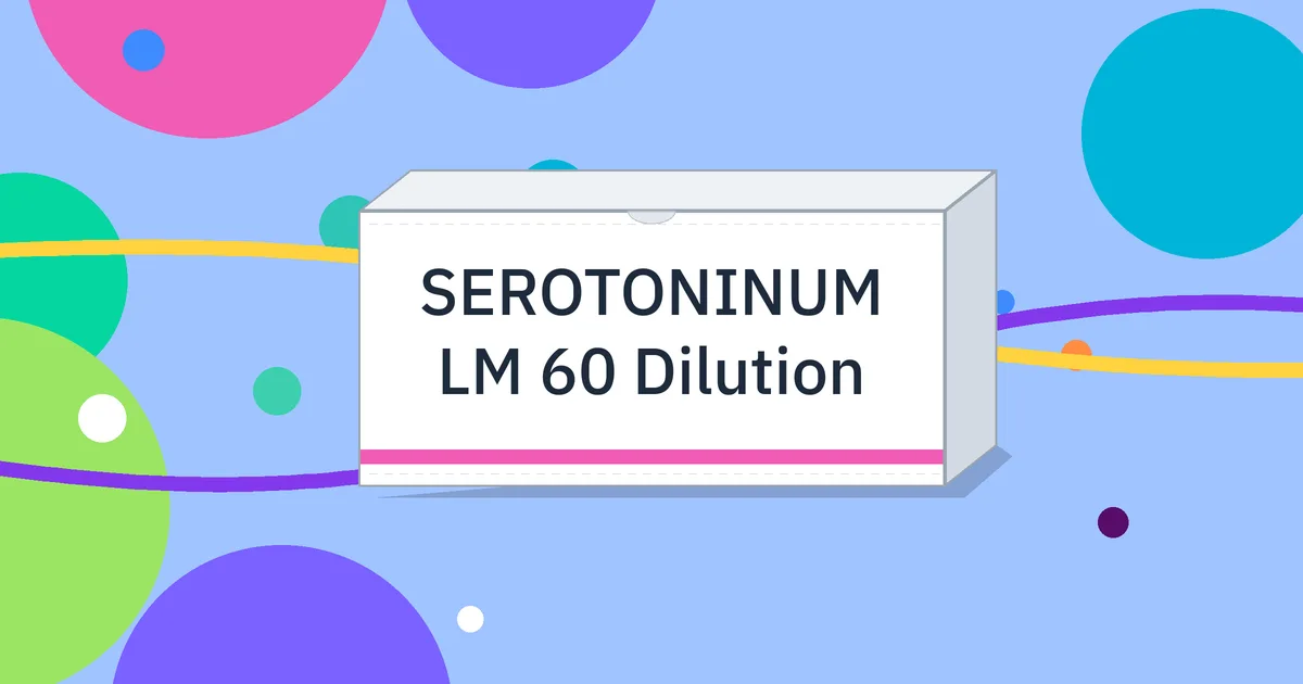 Symbolbild: Packung mit der Aufschrift SEROTONINUM LM 60 Dilution (PZN 13189074) – Verfügbarkeit und Bezug in Apotheken in Frankfurt am Main