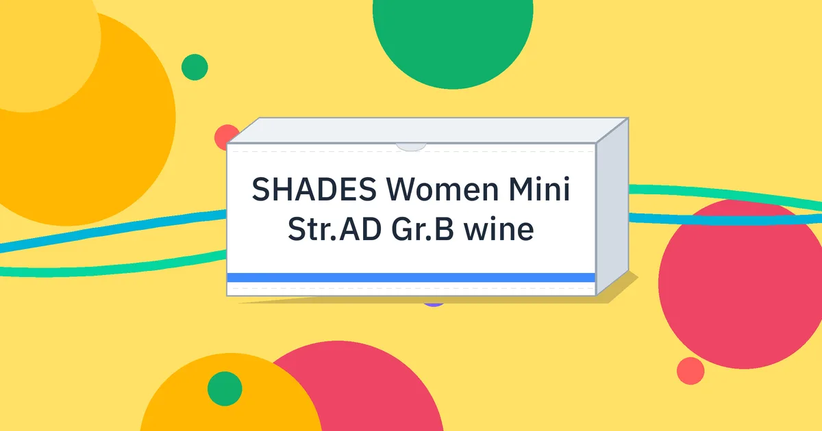 Symbolbild: Packung mit der Aufschrift SHADES Women Mini Str.AD Gr.B wine (PZN 16992653) – Verfügbarkeit und Bezug in Apotheken in Frankfurt am Main
