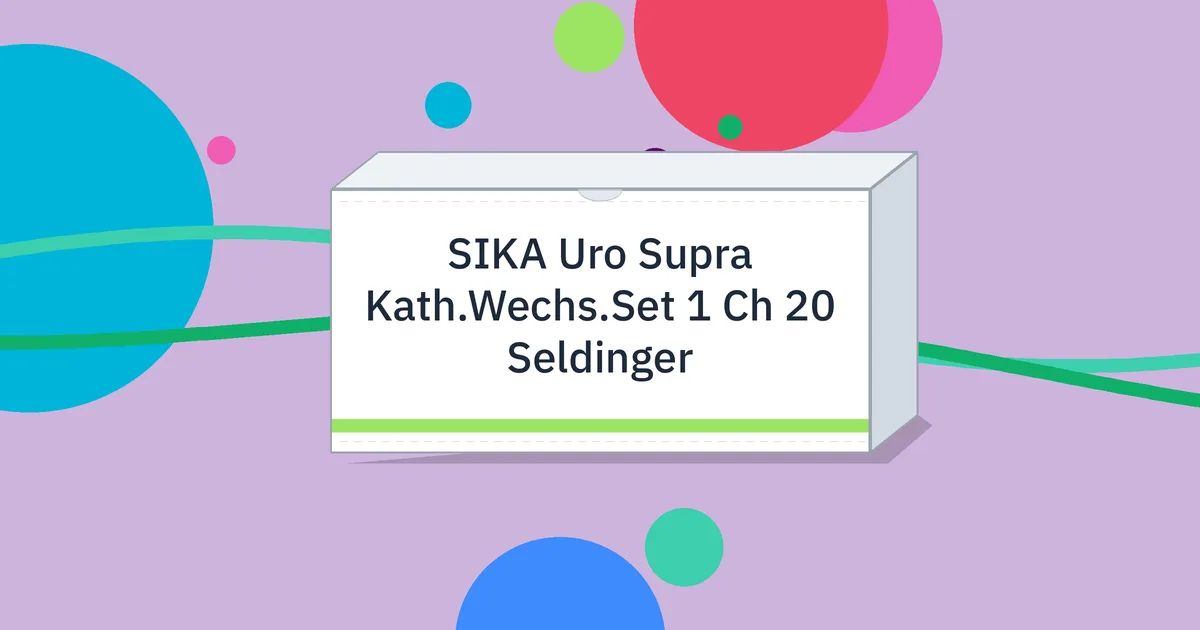 Symbolbild: Packung mit der Aufschrift SIKA Uro Supra Kath.Wechs.Set 1 Ch 20 Seldinger (PZN 03409310) – Verfügbarkeit und Bezug in Apotheken in Frankfurt am Main
