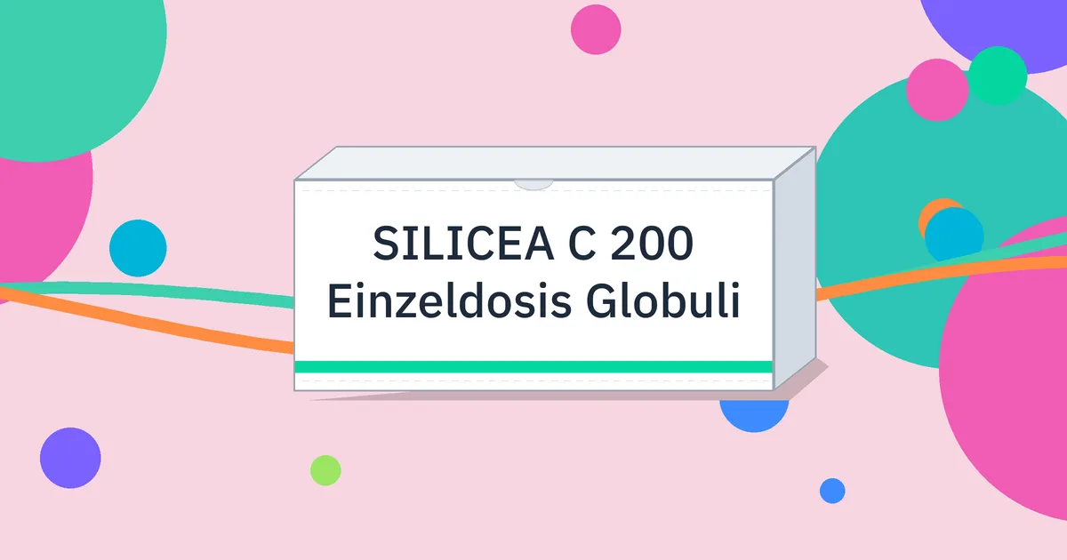Symbolbild: Packung mit der Aufschrift SILICEA C 200 Einzeldosis Globuli (PZN 01543754) – Verfügbarkeit und Bezug in Apotheken in Frankfurt am Main