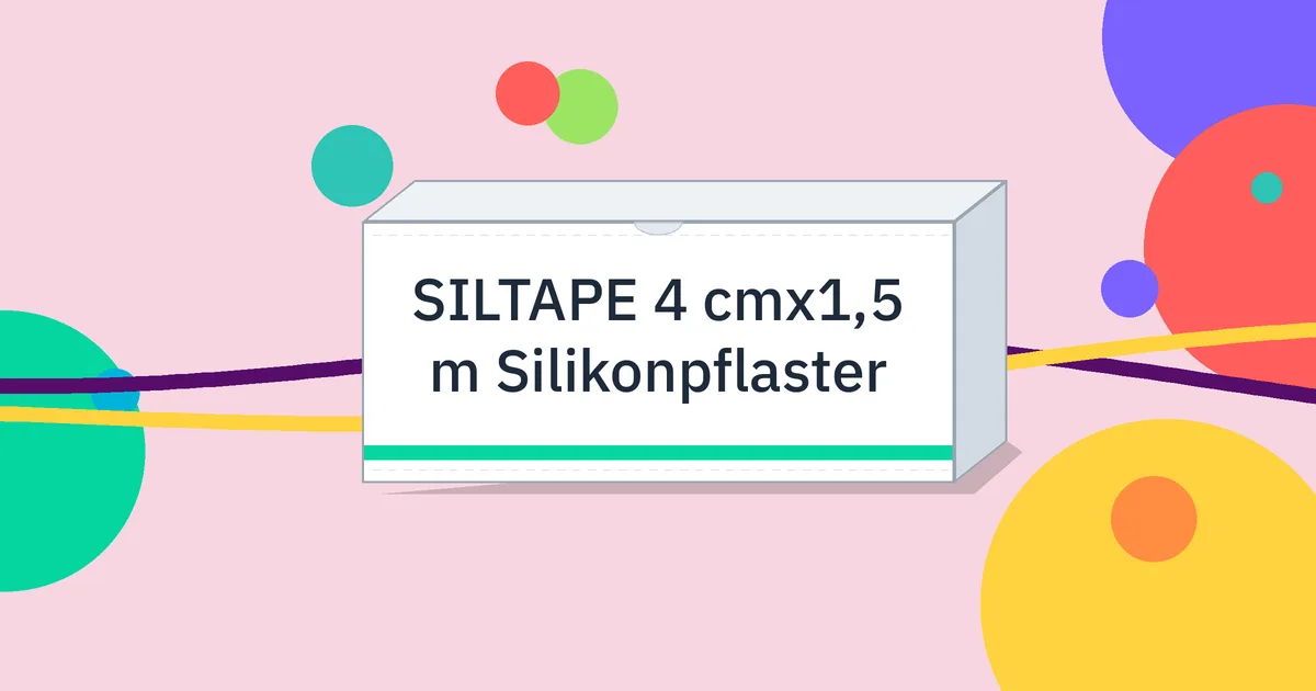 Symbolbild: Packung mit der Aufschrift SILTAPE 4 cmx1,5 m Silikonpflaster (PZN 14234227) – Verfügbarkeit und Bezug in Apotheken in Frankfurt am Main