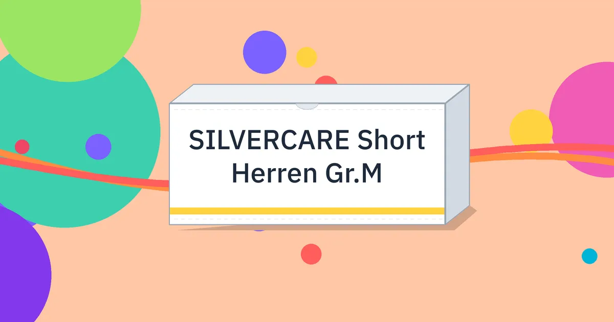 Symbolbild: Packung mit der Aufschrift SILVERCARE Short Herren Gr.M (PZN 09270971) – Verfügbarkeit und Bezug in Apotheken in Frankfurt am Main
