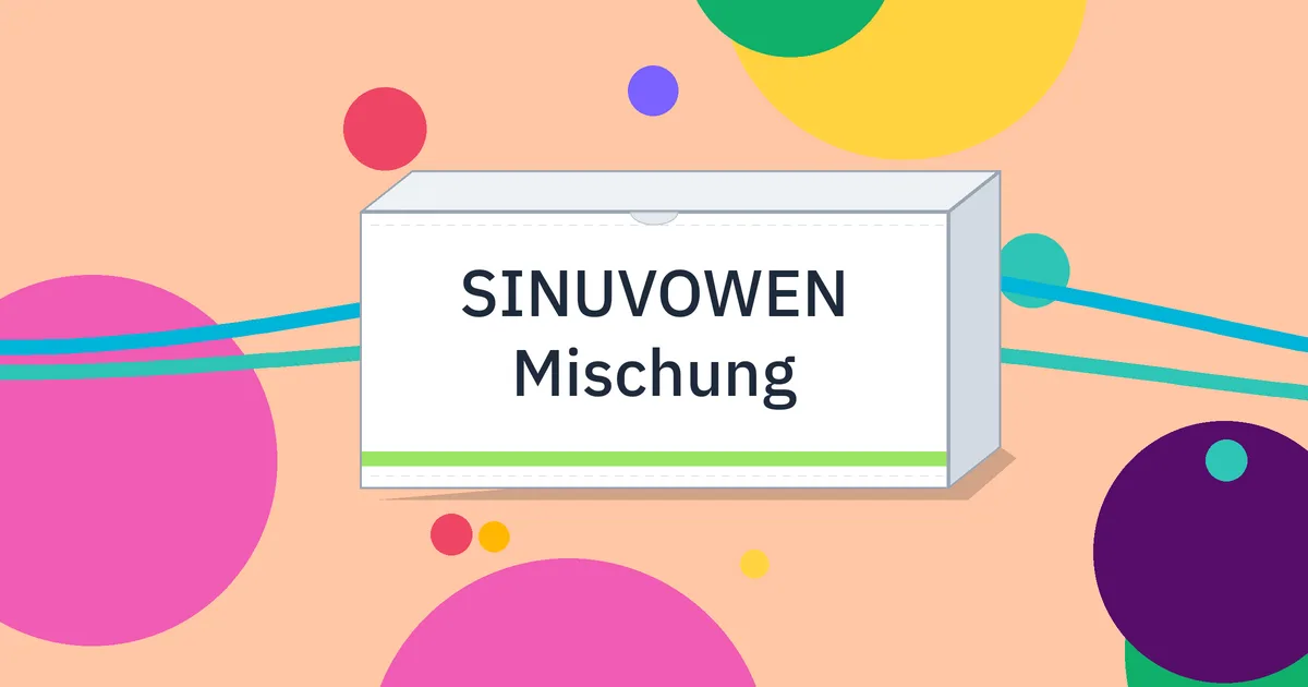 Symbolbild: Packung mit der Aufschrift SINUVOWEN Mischung (PZN 03298879) – Verfügbarkeit und Bezug in Apotheken in Frankfurt am Main