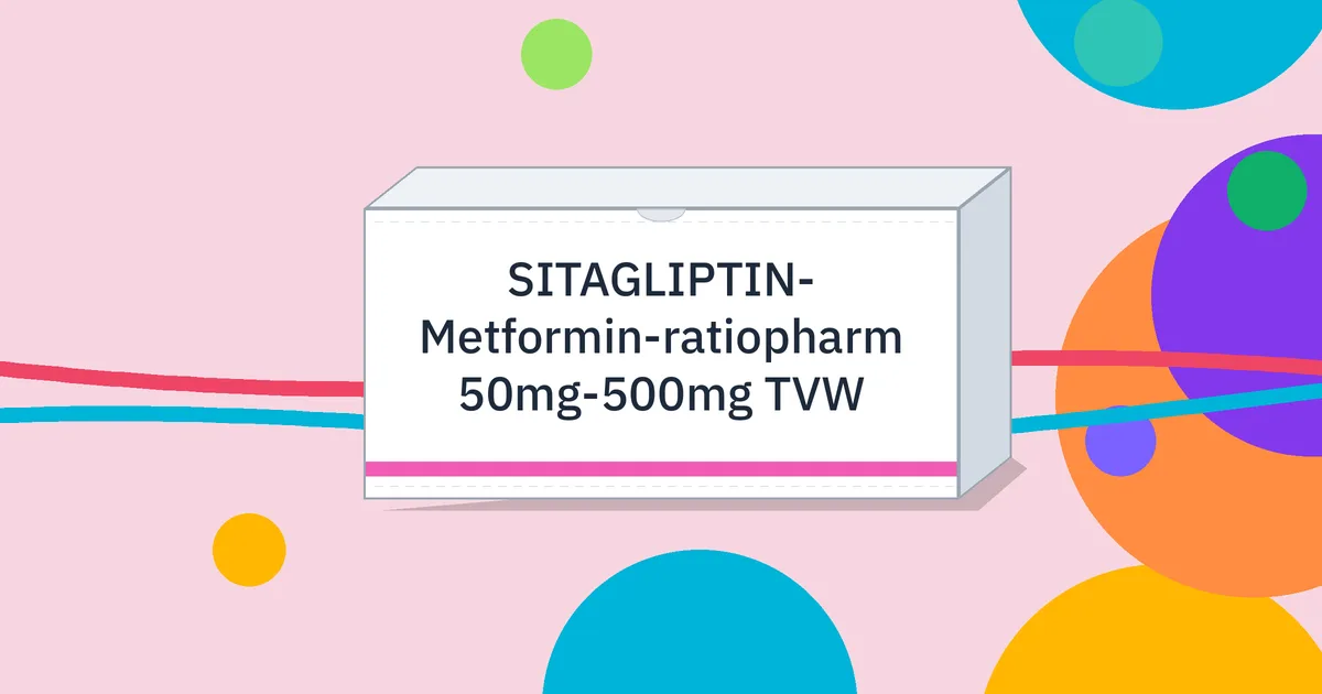 Symbolbild: Packung mit der Aufschrift SITAGLIPTIN-Metformin-ratiopharm 50mg-500mg TVW (PZN 17870426) – Verfügbarkeit und Bezug in Apotheken in Frankfurt am Main