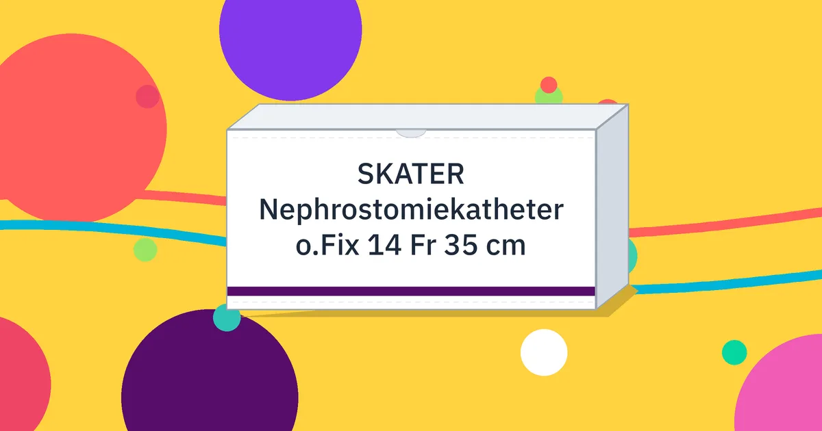 Symbolbild: Packung mit der Aufschrift SKATER Nephrostomiekatheter o.Fix 14 Fr 35 cm (PZN 06769813) – Verfügbarkeit und Bezug in Apotheken in Frankfurt am Main