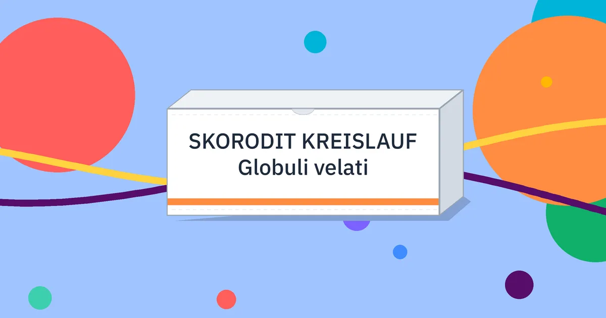 Symbolbild: Packung mit der Aufschrift SKORODIT KREISLAUF Globuli velati (PZN 00084439) – Verfügbarkeit und Bezug in Apotheken in Frankfurt am Main