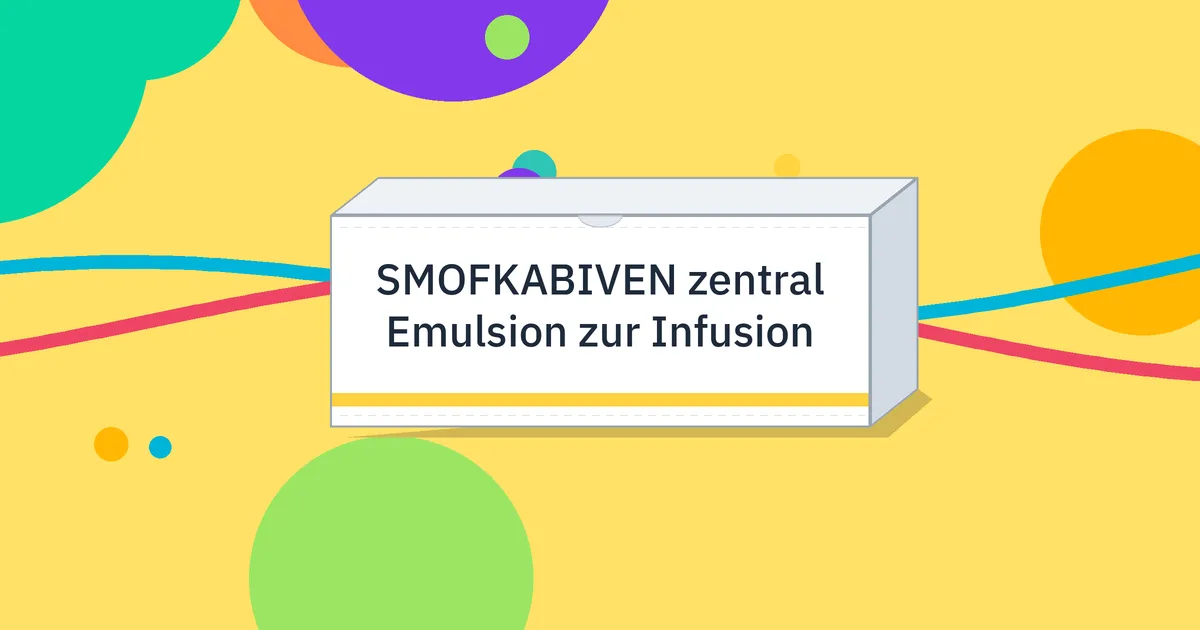 Symbolbild: Packung mit der Aufschrift SMOFKABIVEN zentral Emulsion zur Infusion (PZN 15611034) – Verfügbarkeit und Bezug in Apotheken in Frankfurt am Main