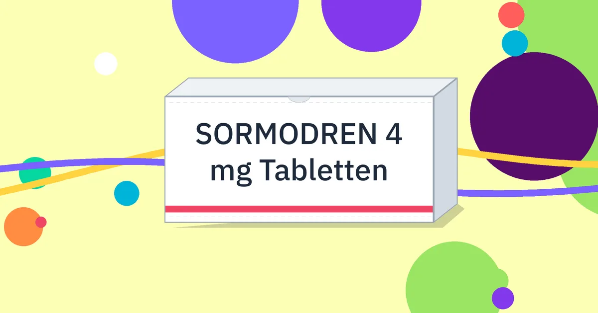 Symbolbild: Packung mit der Aufschrift SORMODREN 4 mg Tabletten (PZN 12547206) – Verfügbarkeit und Bezug in Apotheken in Frankfurt am Main