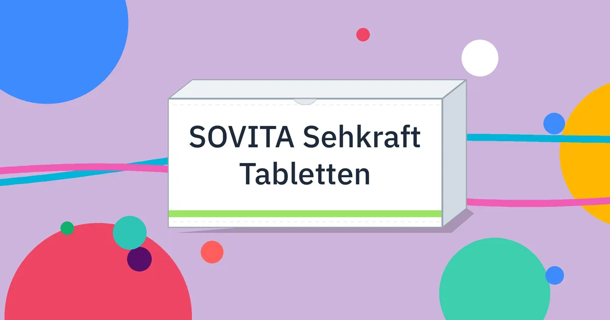 Symbolbild: Packung mit der Aufschrift SOVITA Sehkraft Tabletten (PZN 20523349) – Verfügbarkeit und Bezug in Apotheken in Frankfurt am Main