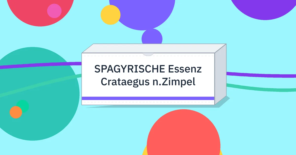 Symbolbild: Packung mit der Aufschrift SPAGYRISCHE Essenz Crataegus n.Zimpel (PZN 00916236) – Verfügbarkeit und Bezug in Apotheken in Frankfurt am Main