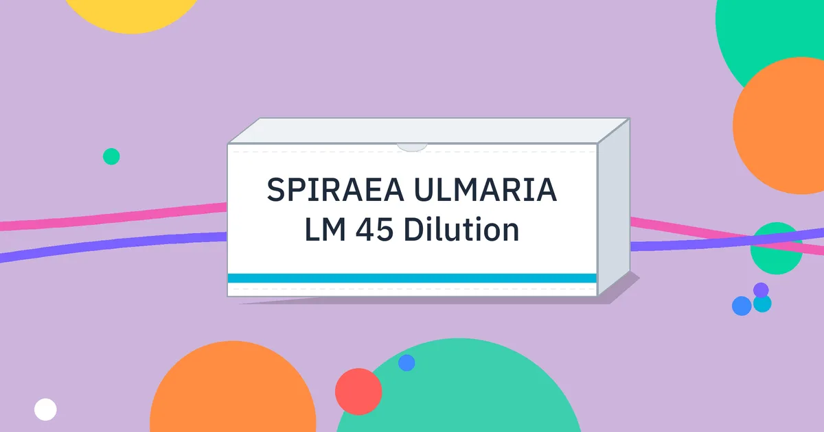 Symbolbild: Packung mit der Aufschrift SPIRAEA ULMARIA LM 45 Dilution (PZN 13196306) – Verfügbarkeit und Bezug in Apotheken in Frankfurt am Main