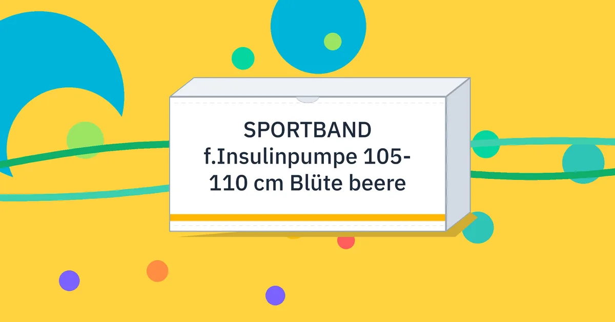 Symbolbild: Packung mit der Aufschrift SPORTBAND f.Insulinpumpe 105-110 cm Blüte beere (PZN 13916976) – Verfügbarkeit und Bezug in Apotheken in Frankfurt am Main