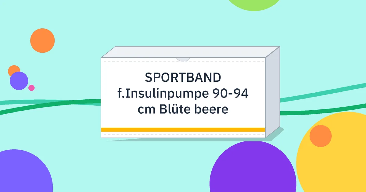Symbolbild: Packung mit der Aufschrift SPORTBAND f.Insulinpumpe 90-94 cm Blüte beere (PZN 13916918) – Verfügbarkeit und Bezug in Apotheken in Frankfurt am Main