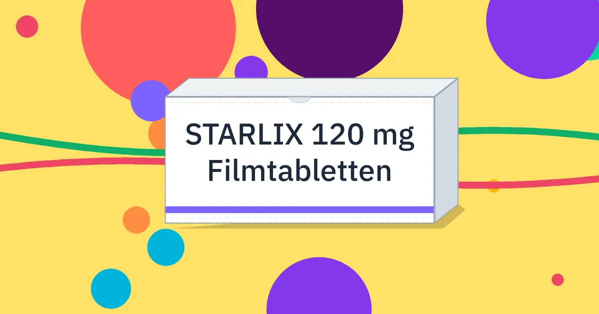 Symbolbild: Packung mit der Aufschrift STARLIX 120 mg Filmtabletten (PZN 02082870) – Verfügbarkeit und Bezug in Apotheken in Frankfurt am Main
