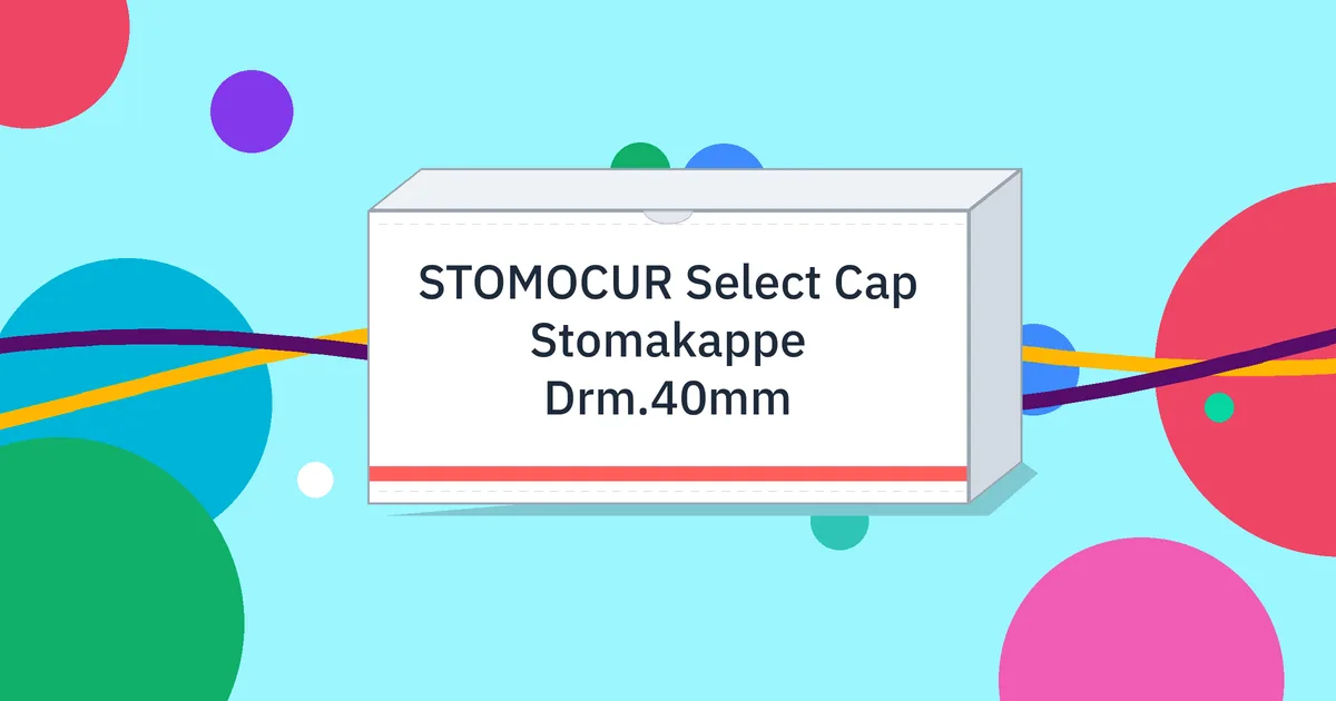 Symbolbild: Packung mit der Aufschrift STOMOCUR Select Cap Stomakappe Drm.40mm (PZN 14138127) – Verfügbarkeit und Bezug in Apotheken in Frankfurt am Main