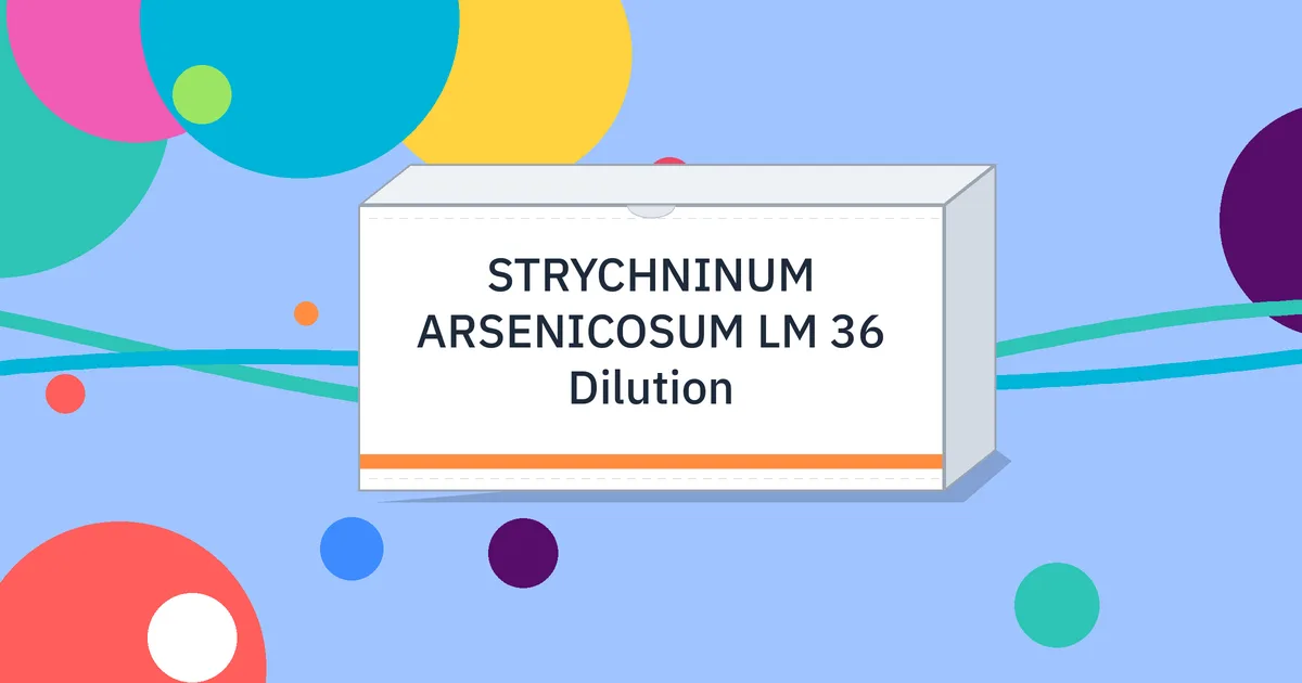 Symbolbild: Packung mit der Aufschrift STRYCHNINUM ARSENICOSUM LM 36 Dilution (PZN 13206045) – Verfügbarkeit und Bezug in Apotheken in Frankfurt am Main