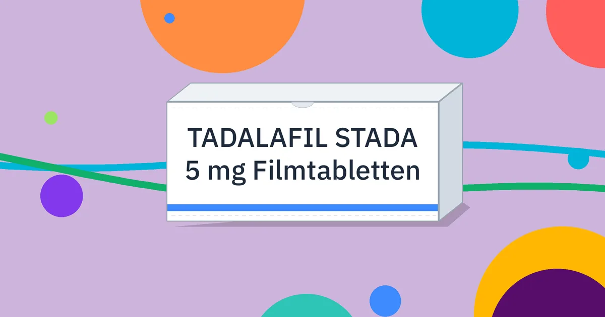 Symbolbild: Packung mit der Aufschrift TADALAFIL STADA 5 mg Filmtabletten (PZN 13919006) – Verfügbarkeit und Bezug in Apotheken in Frankfurt am Main