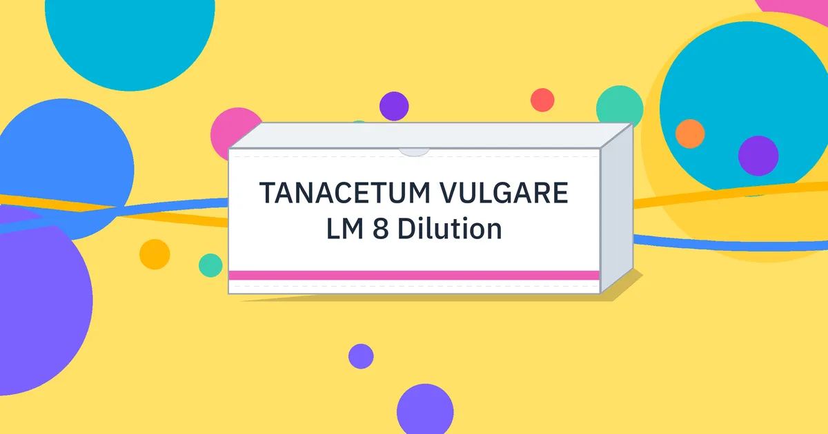 Symbolbild: Packung mit der Aufschrift TANACETUM VULGARE LM 8 Dilution (PZN 13212985) – Verfügbarkeit und Bezug in Apotheken in Frankfurt am Main