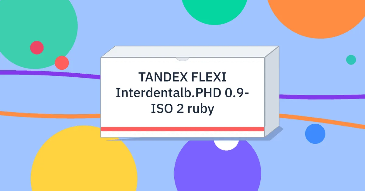Symbolbild: Packung mit der Aufschrift TANDEX FLEXI Interdentalb.PHD 0.9-ISO 2 ruby (PZN 16855413) – Verfügbarkeit und Bezug in Apotheken in Frankfurt am Main