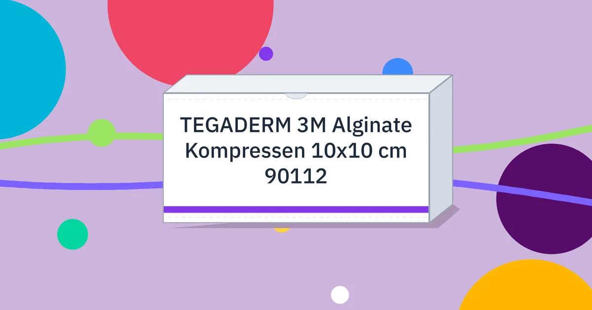 Symbolbild: Packung mit der Aufschrift TEGADERM 3M Alginate Kompressen 10x10 cm 90112 (PZN 10007003) – Verfügbarkeit und Bezug in Apotheken in Frankfurt am Main