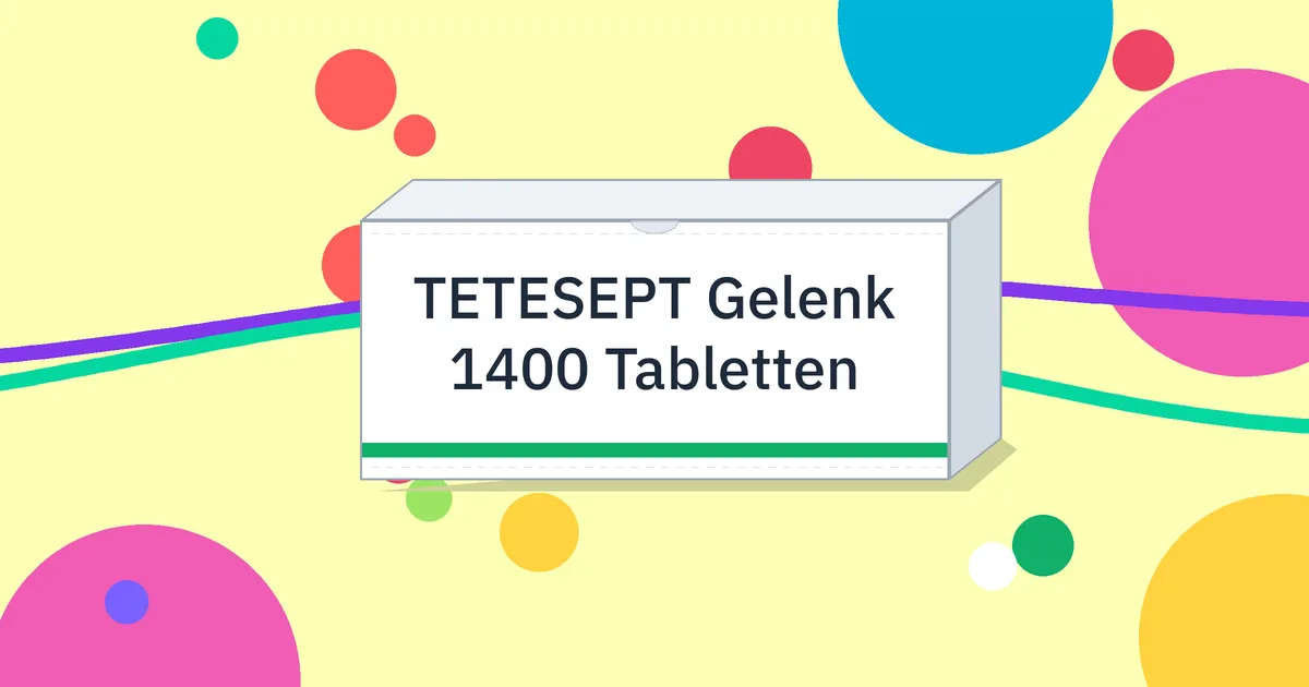 Symbolbild: Packung mit der Aufschrift TETESEPT Gelenk 1400 Tabletten (PZN 14173187) – Verfügbarkeit und Bezug in Apotheken in Frankfurt am Main