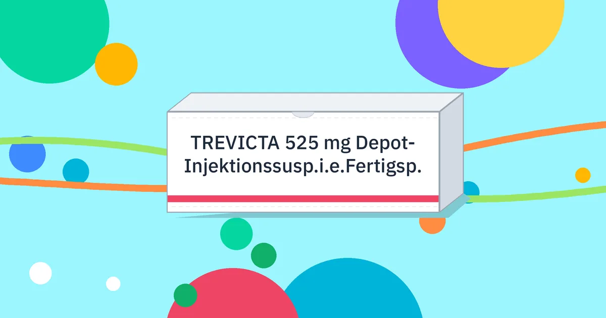 Symbolbild: Packung mit der Aufschrift TREVICTA 525 mg Depot-Injektionssusp.i.e.Fertigsp. (PZN 14179422) – Verfügbarkeit und Bezug in Apotheken in Frankfurt am Main