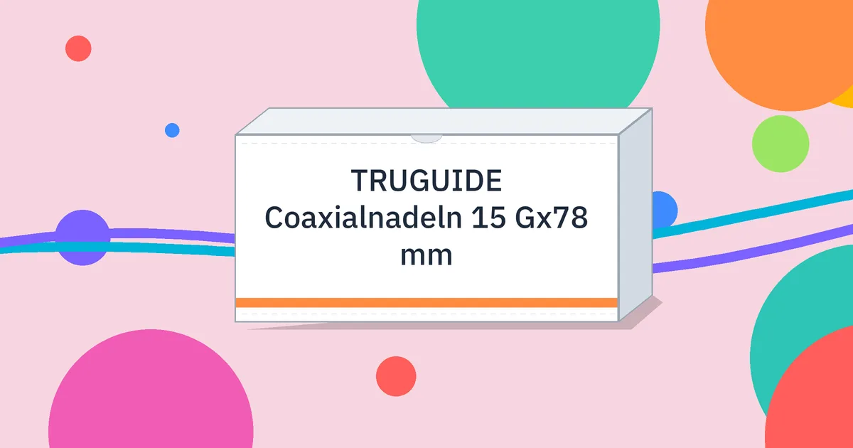 Symbolbild: Packung mit der Aufschrift TRUGUIDE Coaxialnadeln 15 Gx78 mm (PZN 03476588) – Verfügbarkeit und Bezug in Apotheken in Frankfurt am Main