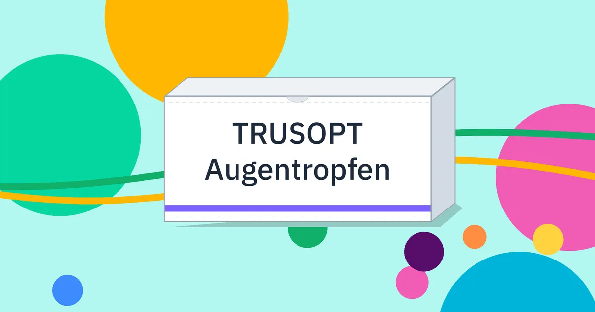 Symbolbild: Packung mit der Aufschrift TRUSOPT Augentropfen (PZN 00064997) – Verfügbarkeit und Bezug in Apotheken in Frankfurt am Main