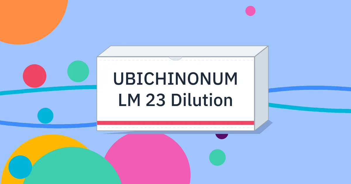 Symbolbild: Packung mit der Aufschrift UBICHINONUM LM 23 Dilution (PZN 13254937) – Verfügbarkeit und Bezug in Apotheken in Frankfurt am Main
