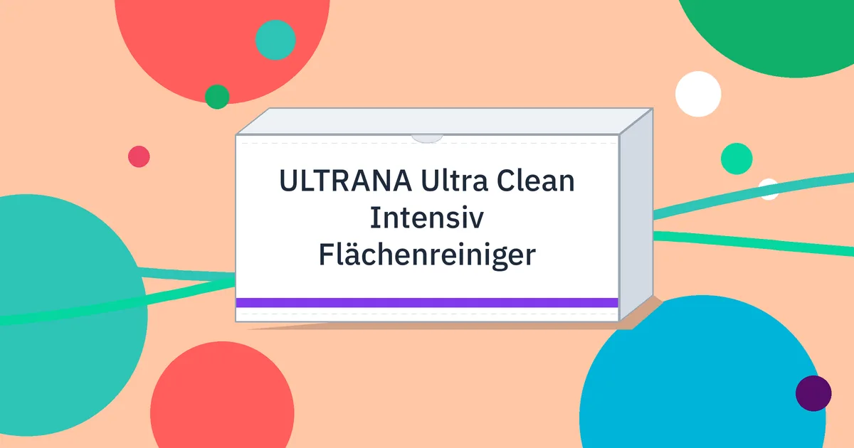 Symbolbild: Packung mit der Aufschrift ULTRANA Ultra Clean Intensiv Flächenreiniger (PZN 15629407) – Verfügbarkeit und Bezug in Apotheken in Frankfurt am Main