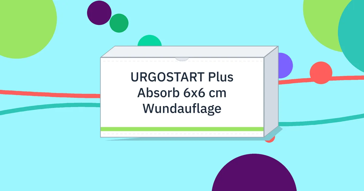 Symbolbild: Packung mit der Aufschrift URGOSTART Plus Absorb 6x6 cm Wundauflage (PZN 19342482) – Verfügbarkeit und Bezug in Apotheken in Frankfurt am Main