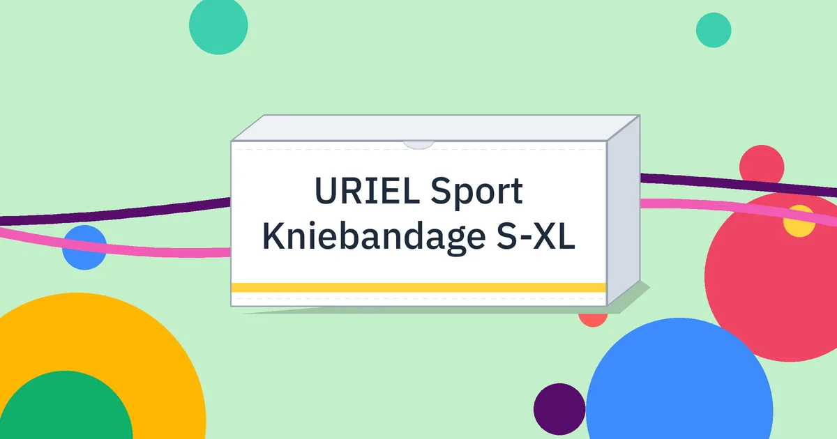 Symbolbild: Packung mit der Aufschrift URIEL Sport Kniebandage S-XL (PZN 01556662) – Verfügbarkeit und Bezug in Apotheken in Frankfurt am Main