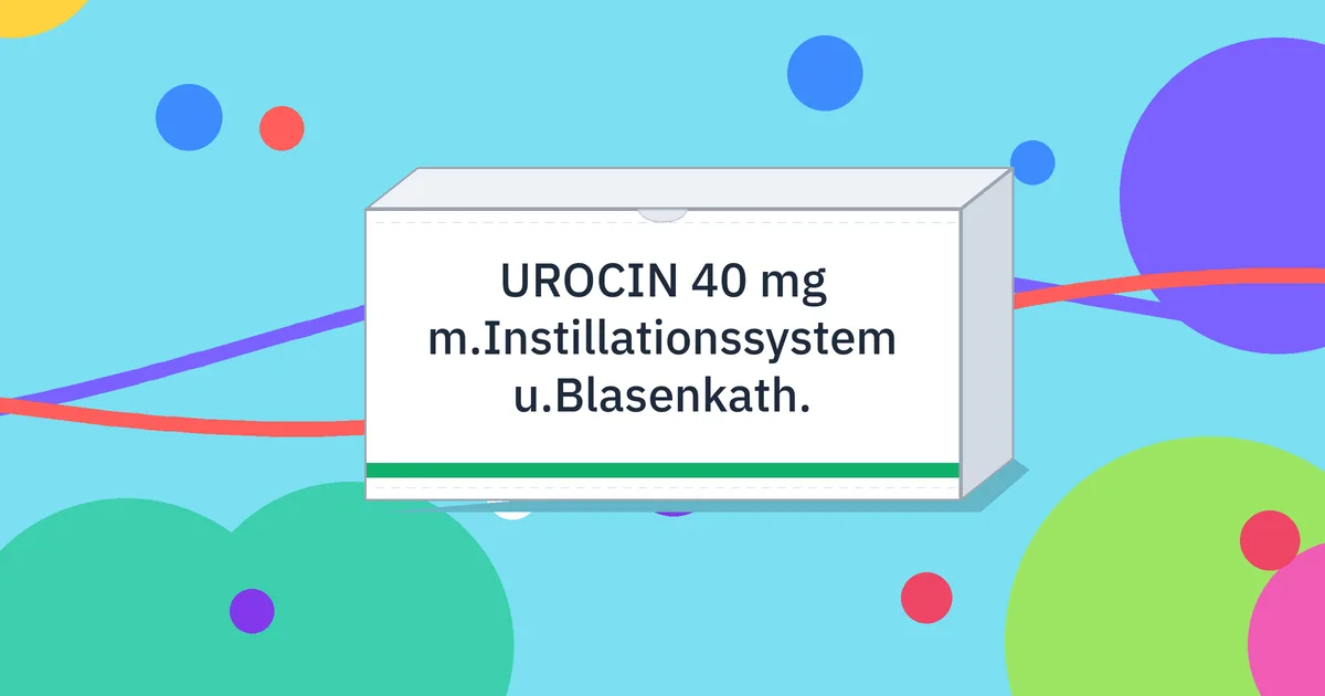 Symbolbild: Packung mit der Aufschrift UROCIN 40 mg m.Instillationssystem u.Blasenkath. (PZN 14290964) – Verfügbarkeit und Bezug in Apotheken in Frankfurt am Main