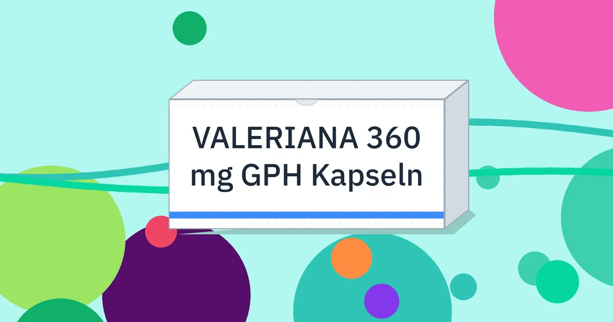 Symbolbild: Packung mit der Aufschrift VALERIANA 360 mg GPH Kapseln (PZN 09749337) – Verfügbarkeit und Bezug in Apotheken in Frankfurt am Main