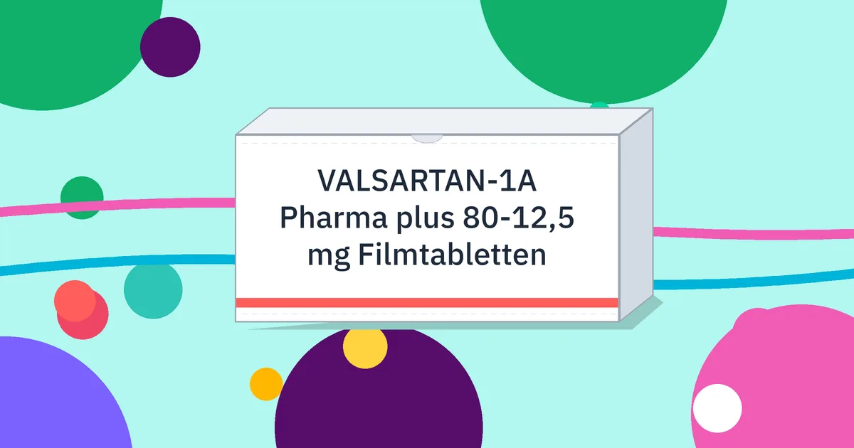Symbolbild: Packung mit der Aufschrift VALSARTAN-1A Pharma plus 80-12,5 mg Filmtabletten (PZN 07580762) – Verfügbarkeit und Bezug in Apotheken in Frankfurt am Main